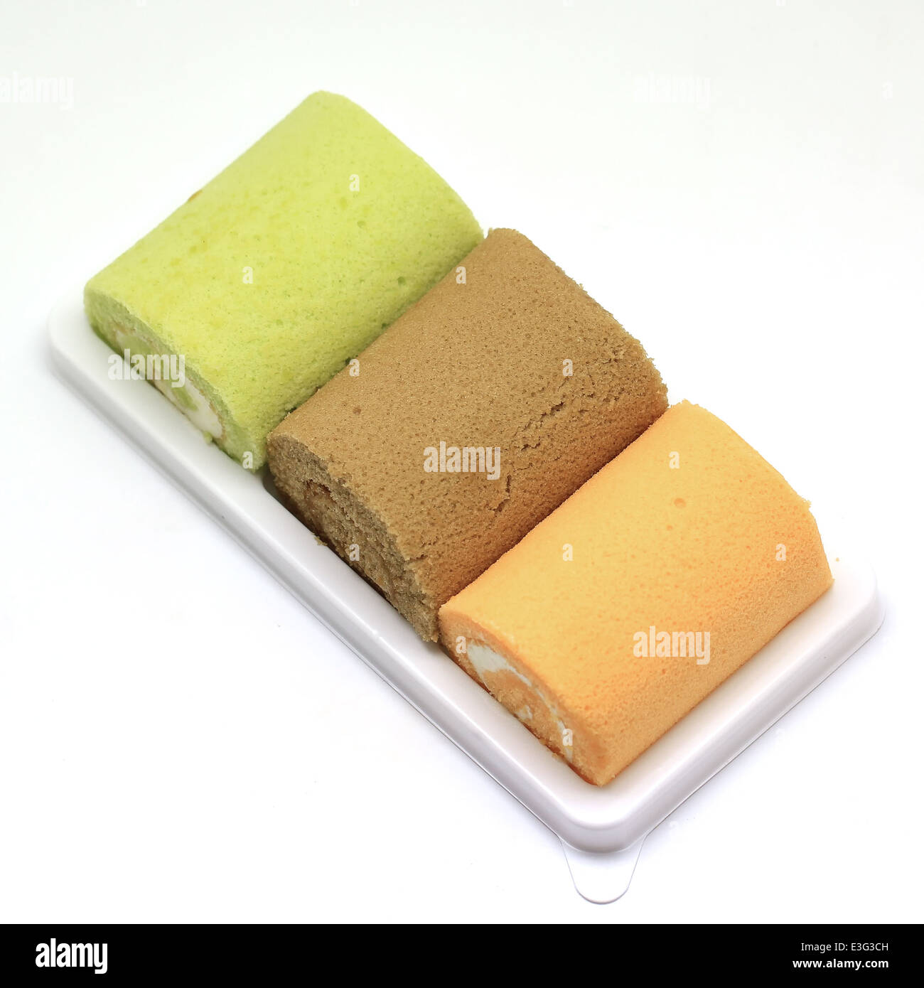 delicious cake roll isolated on white background Stock Photo - Alamy