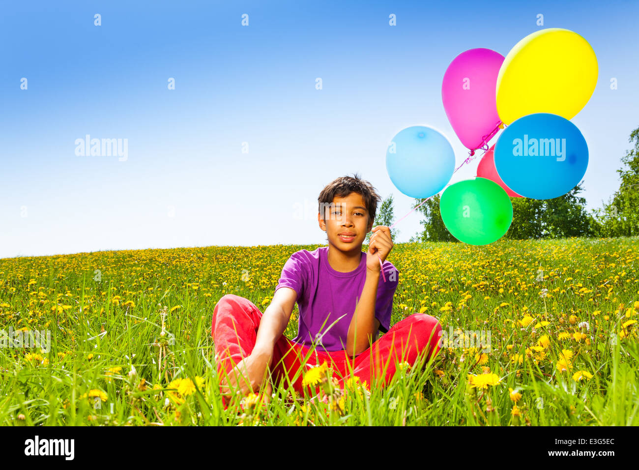 Sky Balloons Children Flying High Resolution Stock Photography and ...
