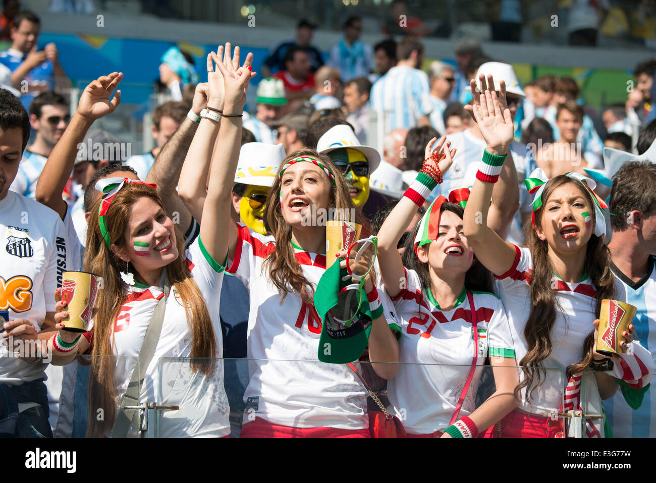 Belo Horizonte, Brazil. 21st June, 2014. Iran fans (IRI) Football ...