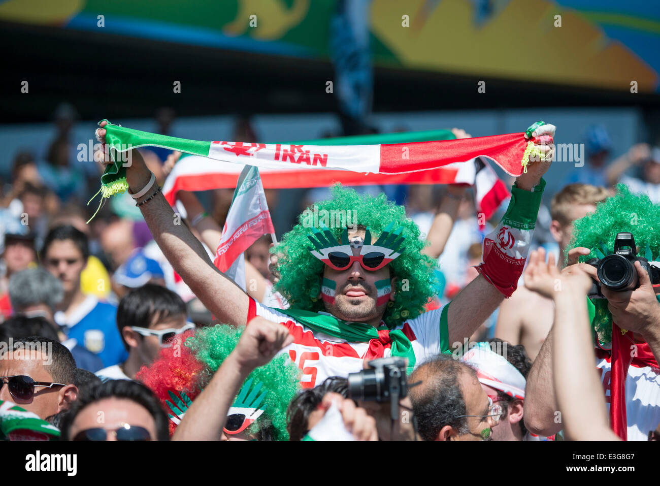 Belo Horizonte, Brazil. 21st June, 2014. Iran fans (IRI) Football ...