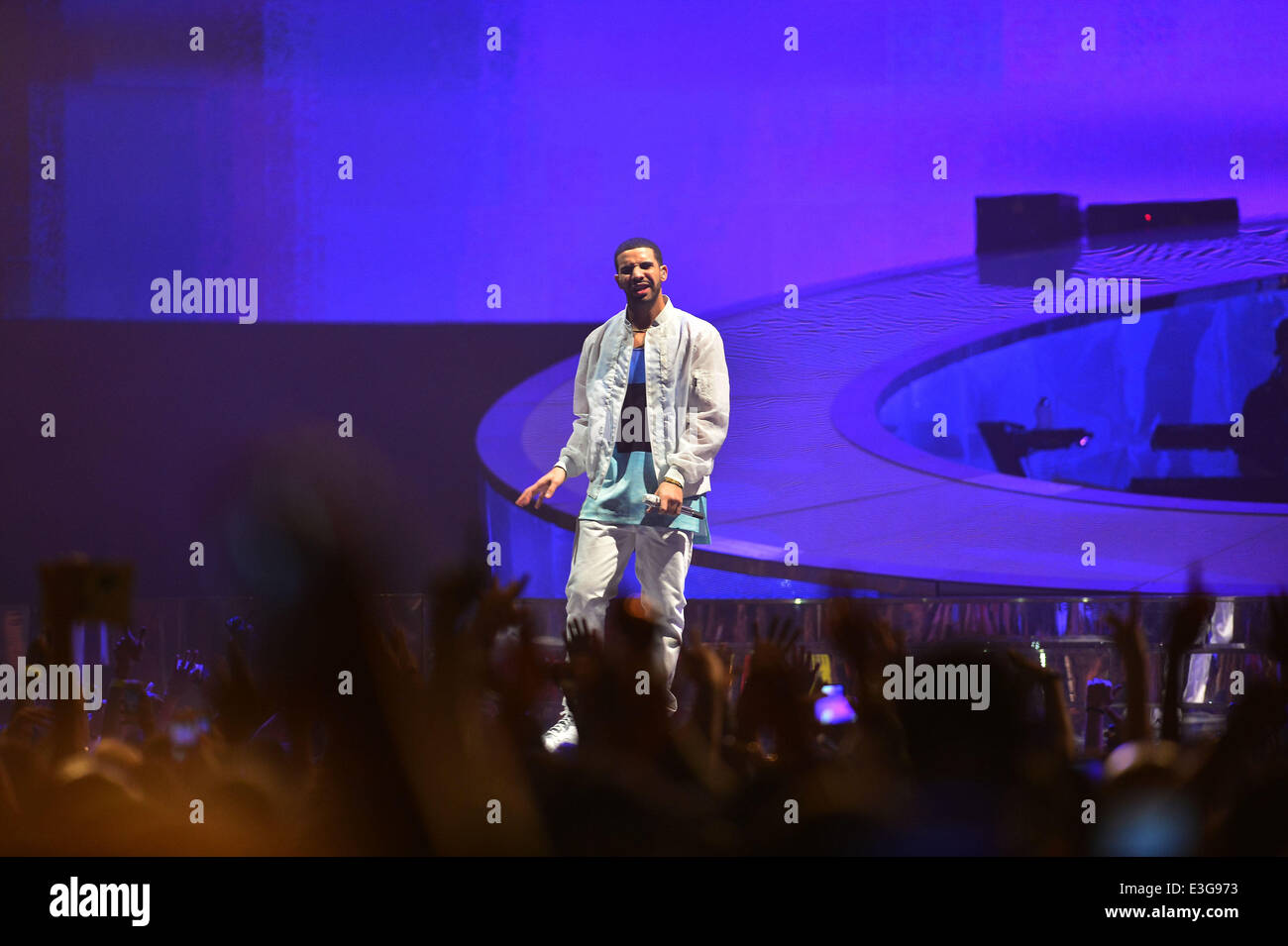 Drake performing live during his 'Would You Like A Tour' concert ...