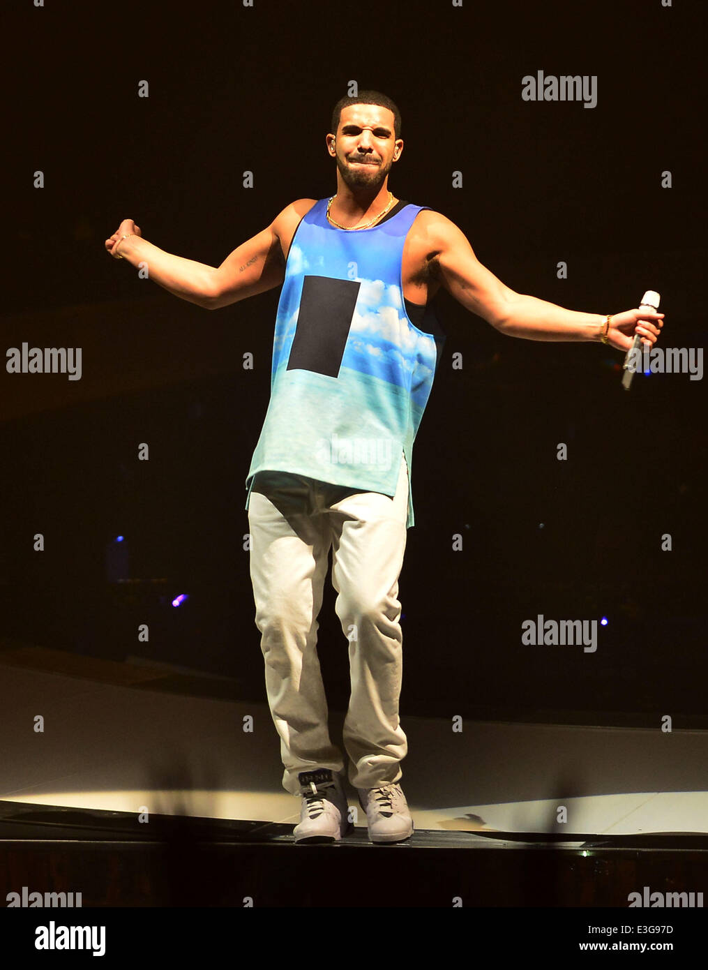 Drake performing live during his 'Would You Like A Tour' concert ...