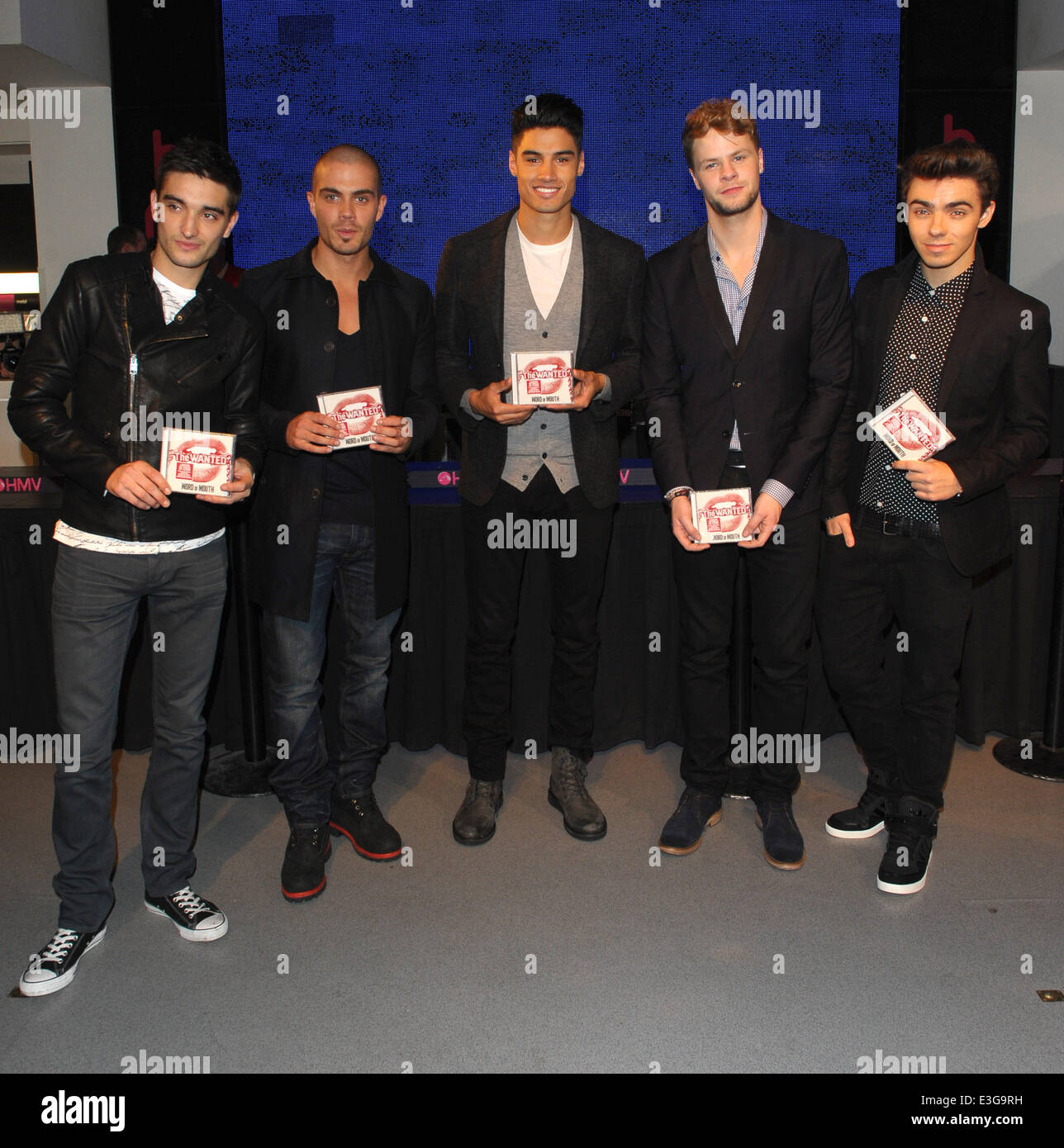 The Wanted sign copies of their latest album entitled 'Word Of Mouth ...