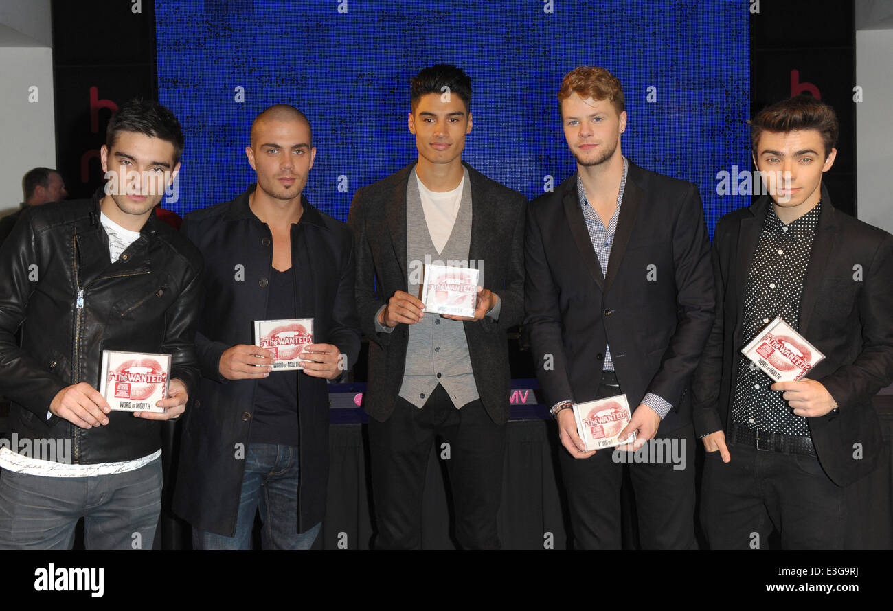 The Wanted sign copies of their latest album entitled 'Word Of Mouth ...