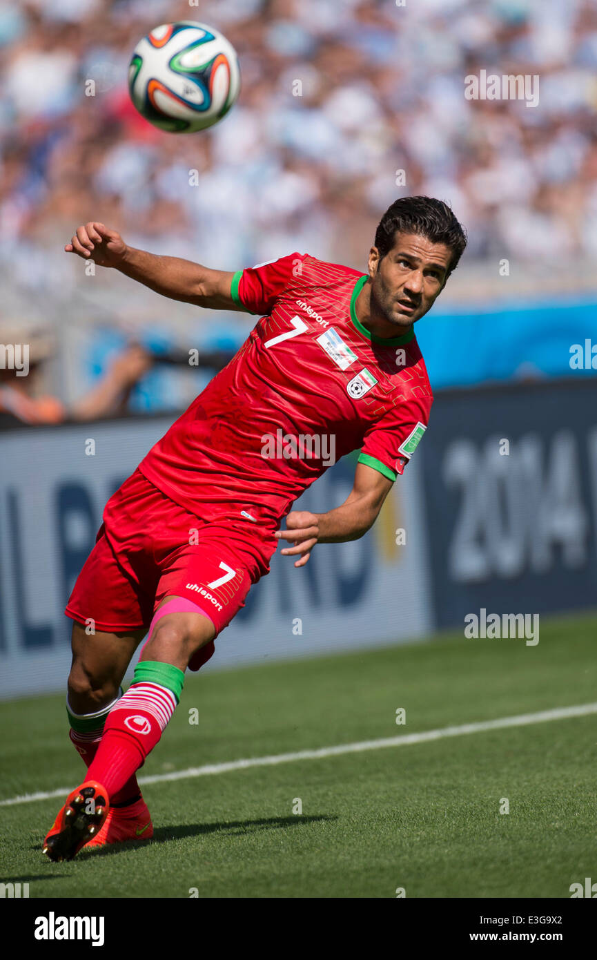Belo Horizonte, Brazil. 21st June, 2014. Masoud Shojaei (IRI) Football ...