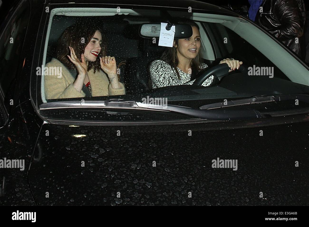 Lily Collins leaves a party sponsored and held at Hakkasan restaurant ...