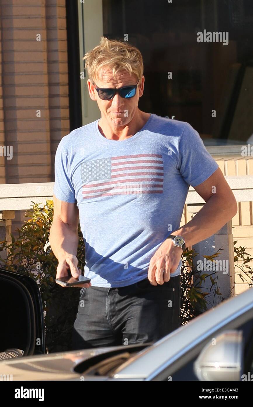 Gordon Ramsay leaves Barney's New York in Beverly Hills having done a ...