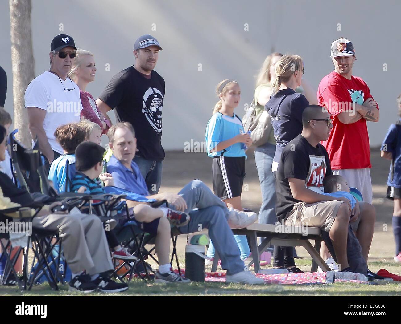 Britney Spears watches her son's soccer game with boyfriend David ...