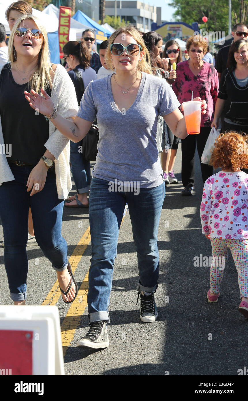 Hilary Duff spends the day at Studio City farmer's market with family ...