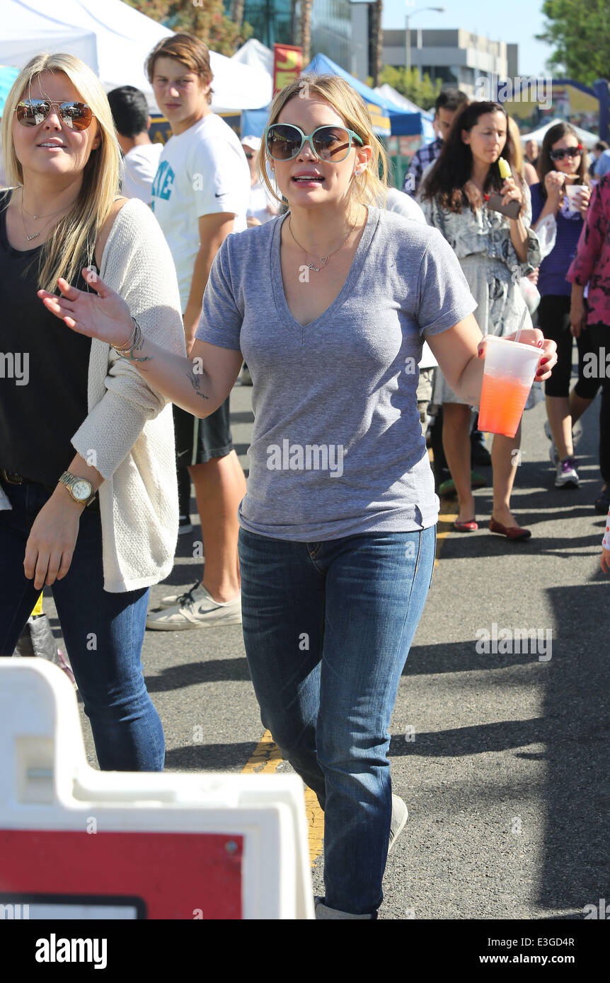 Hilary Duff spends the day at Studio City farmer's market with family ...