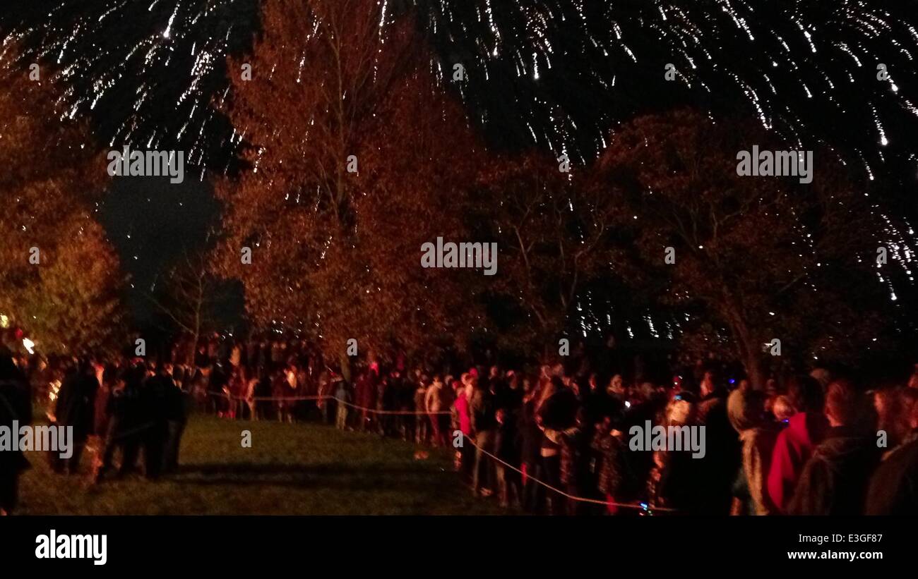 Rye bonfire and fireworks display Featuring: Atmosphere Where: Rye ...