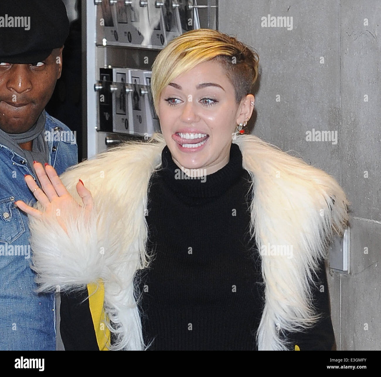 Miley Cirus seen leaving BBC radio 1 after her interview and ...