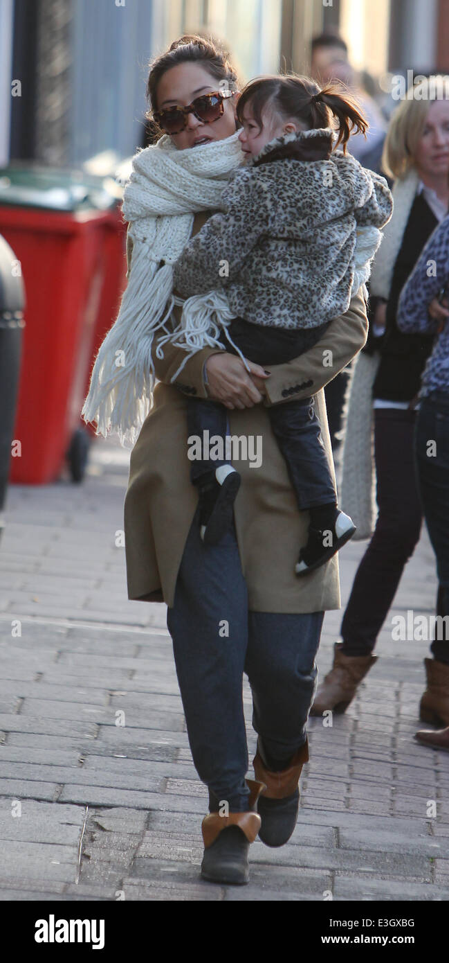 Myleene Klass and daughter Hero out and about near their London home ...