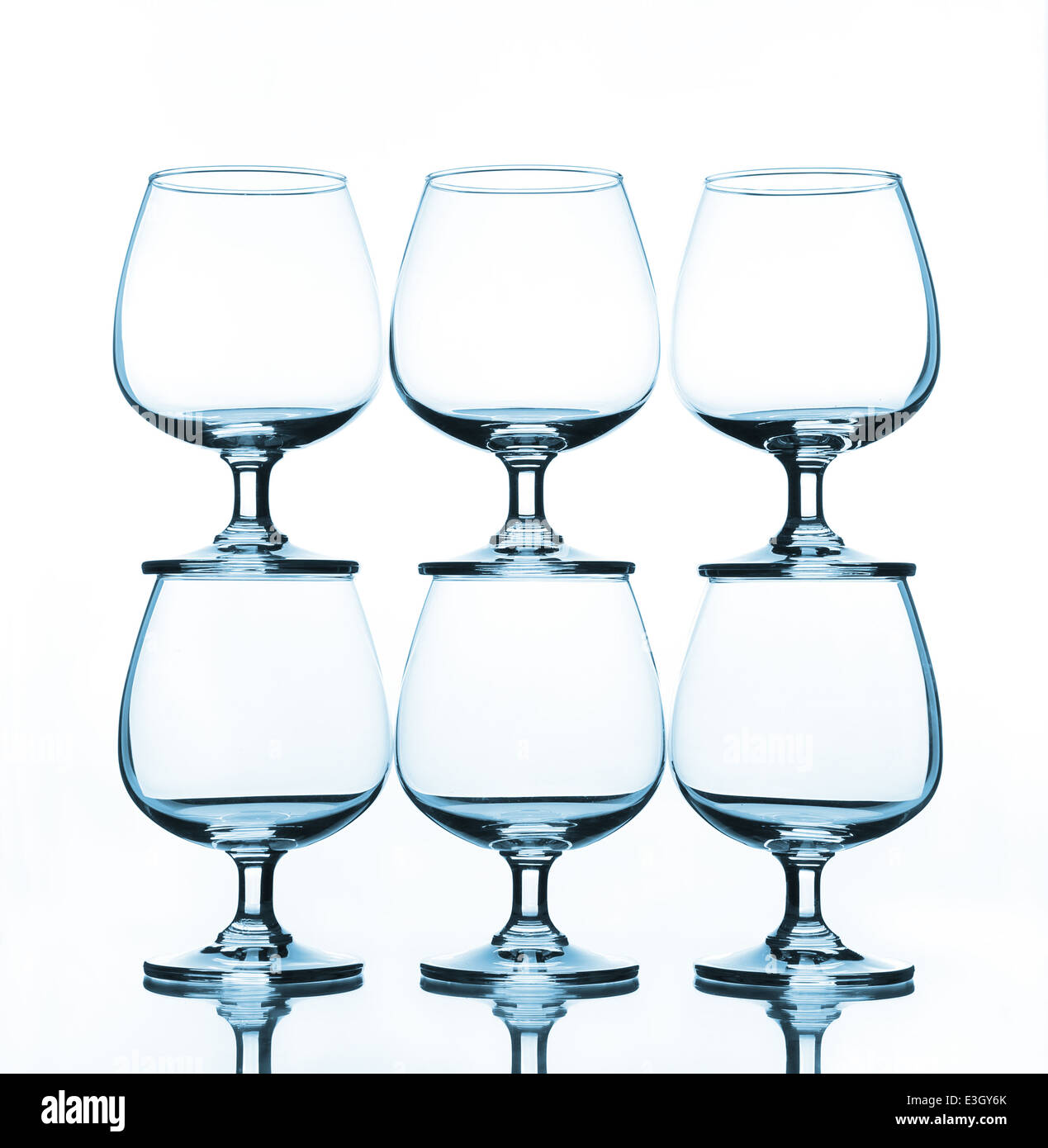 stack of empty wine glass with shadow Stock Photo - Alamy