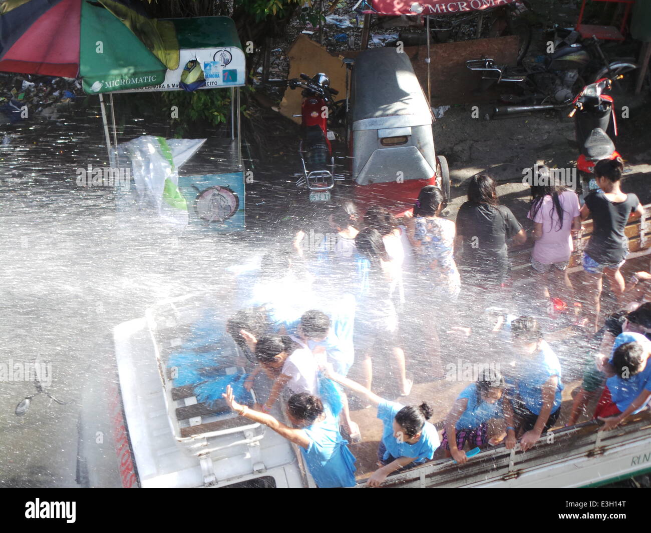 San Juan, Metro Manila, Philippines. June 24, 2014. Revelers observing ...