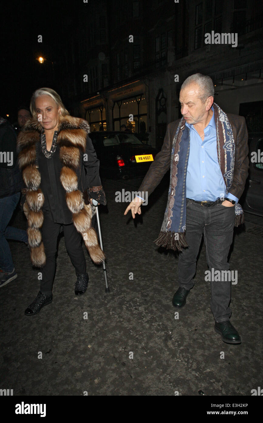 Sir Alan Sugar leaving Scotts restaurant with his wife Ann Featuring ...