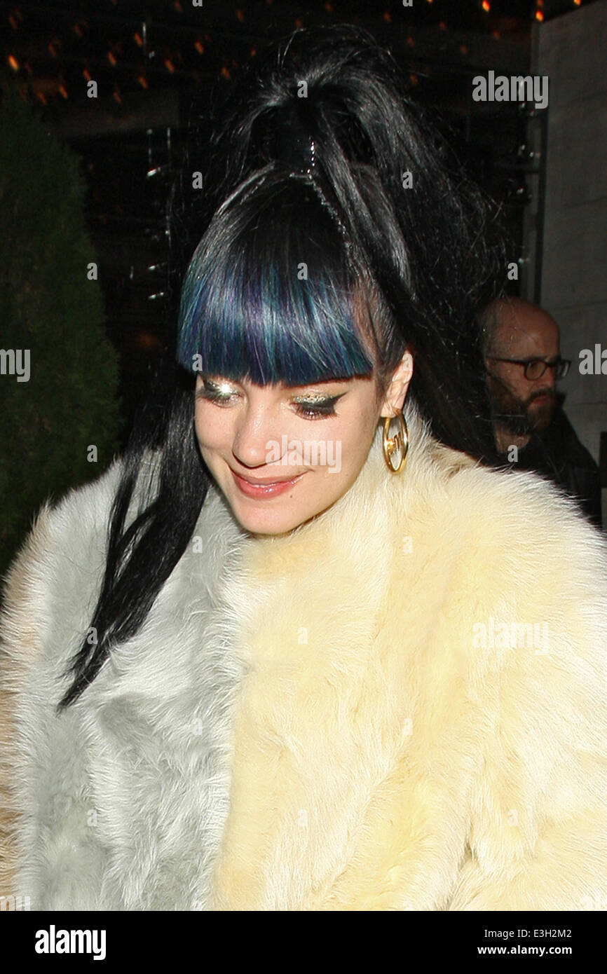 Lily Allen leaving Hotel Edition at 3am with her Husband and her Ex Seb ...