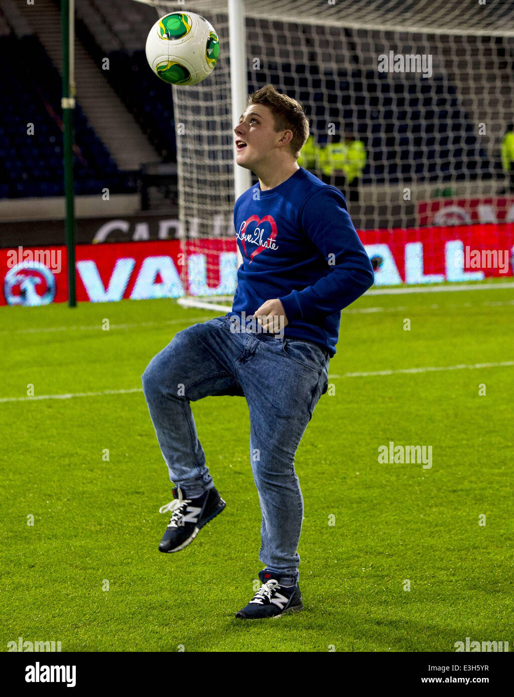 X Factor contestant Nicholas McDonald shows off his football skills at ...
