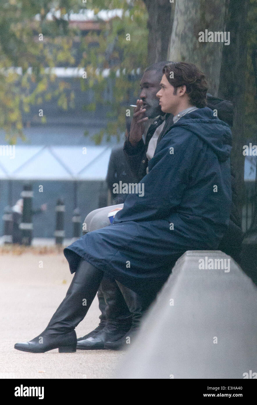 Nonso Anozie and Richard Madden take a break on the set of 'Cinderella ...