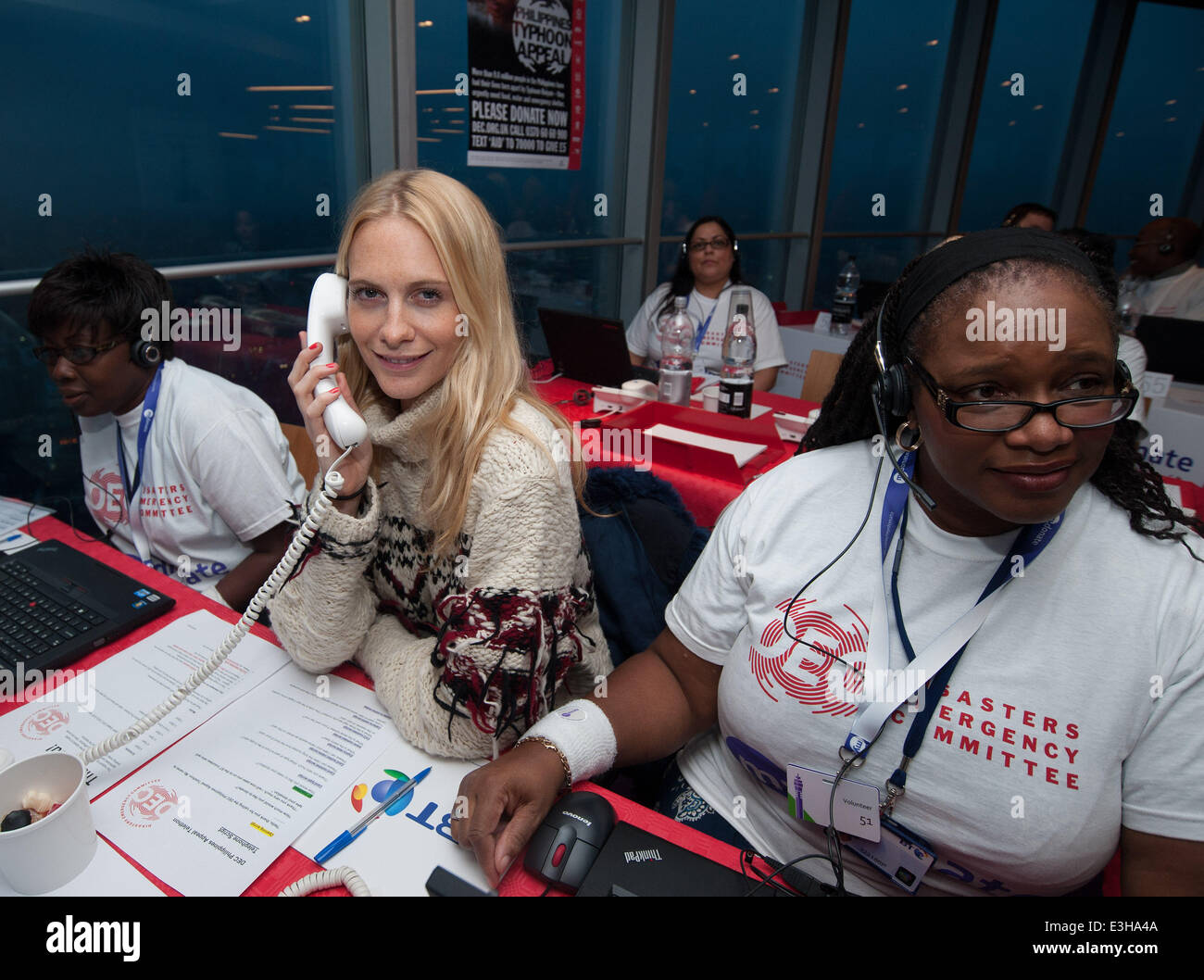 Celebrities supporting the DEC Philippines Typhoon Appeal during a ...