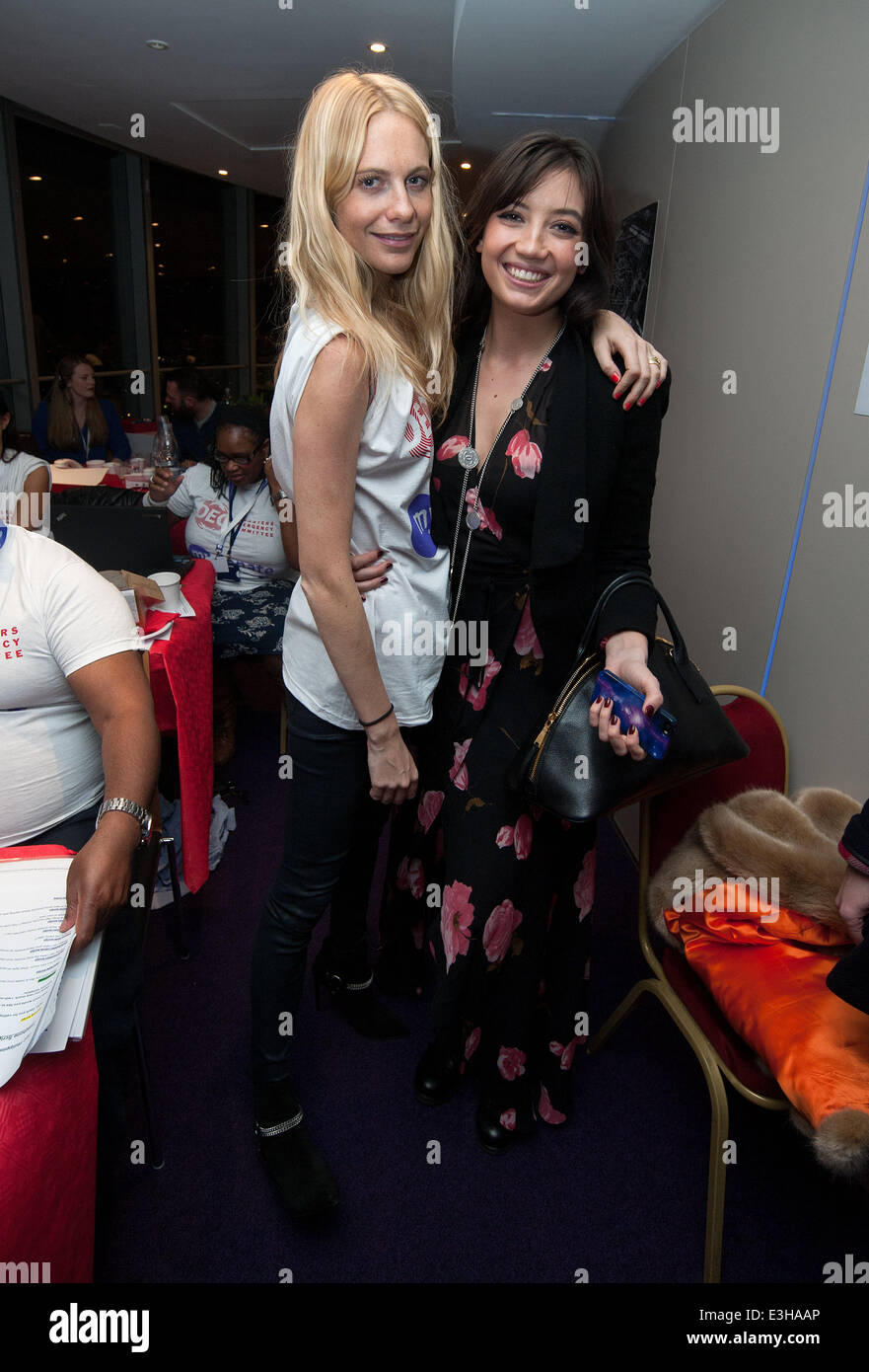 Celebrities supporting the DEC Philippines Typhoon Appeal during a ...
