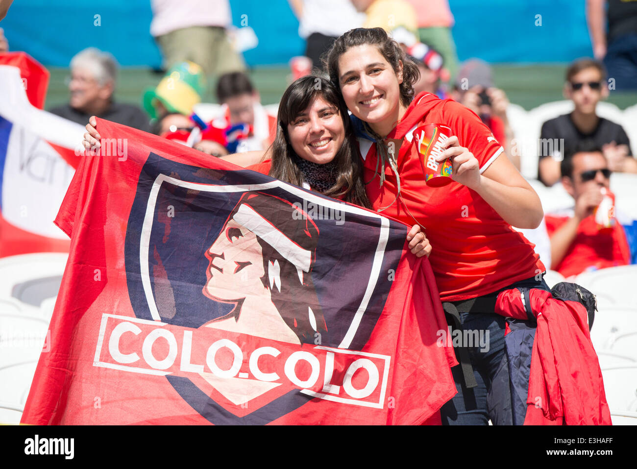 Sao Paulo, Brazil. 23rd June, 2014. Chile fans (CHI) Football/Soccer ...