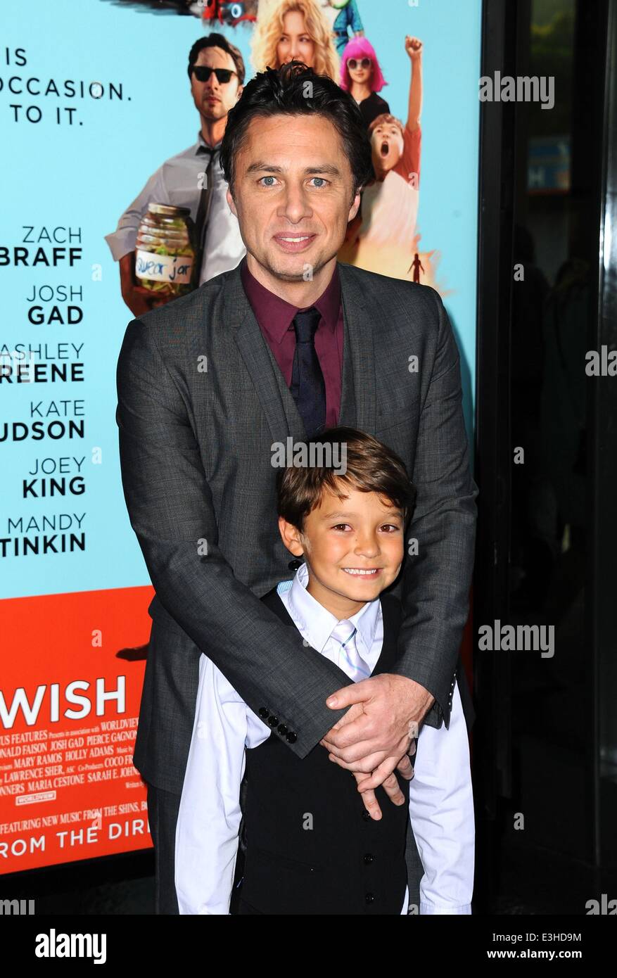 Los Angeles, CA, USA. 23rd June, 2014. Zach Braff, Pierce Gagnon at ...