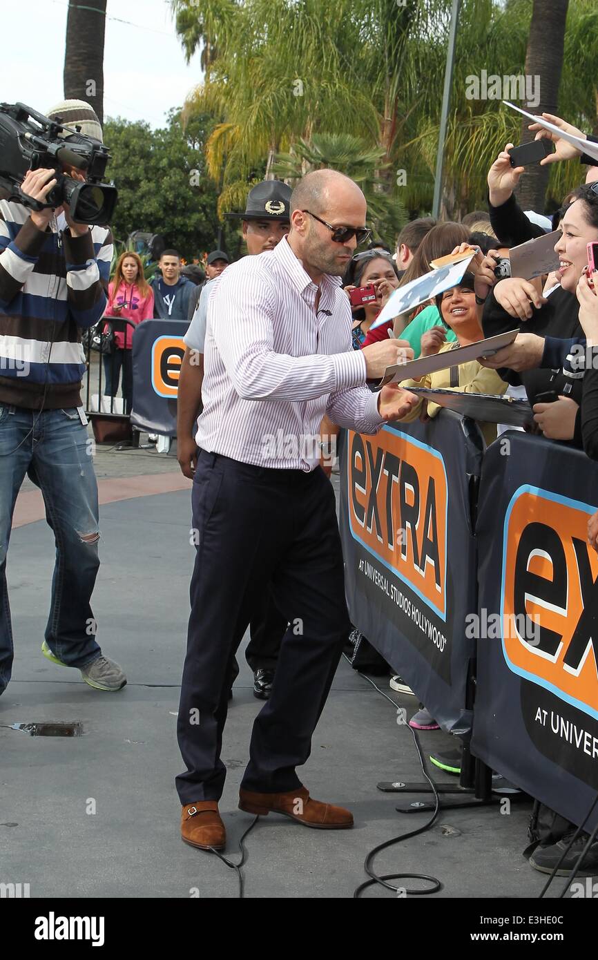 Jason Statham filming Extra with Mario Lopez at Universal City Walk ...