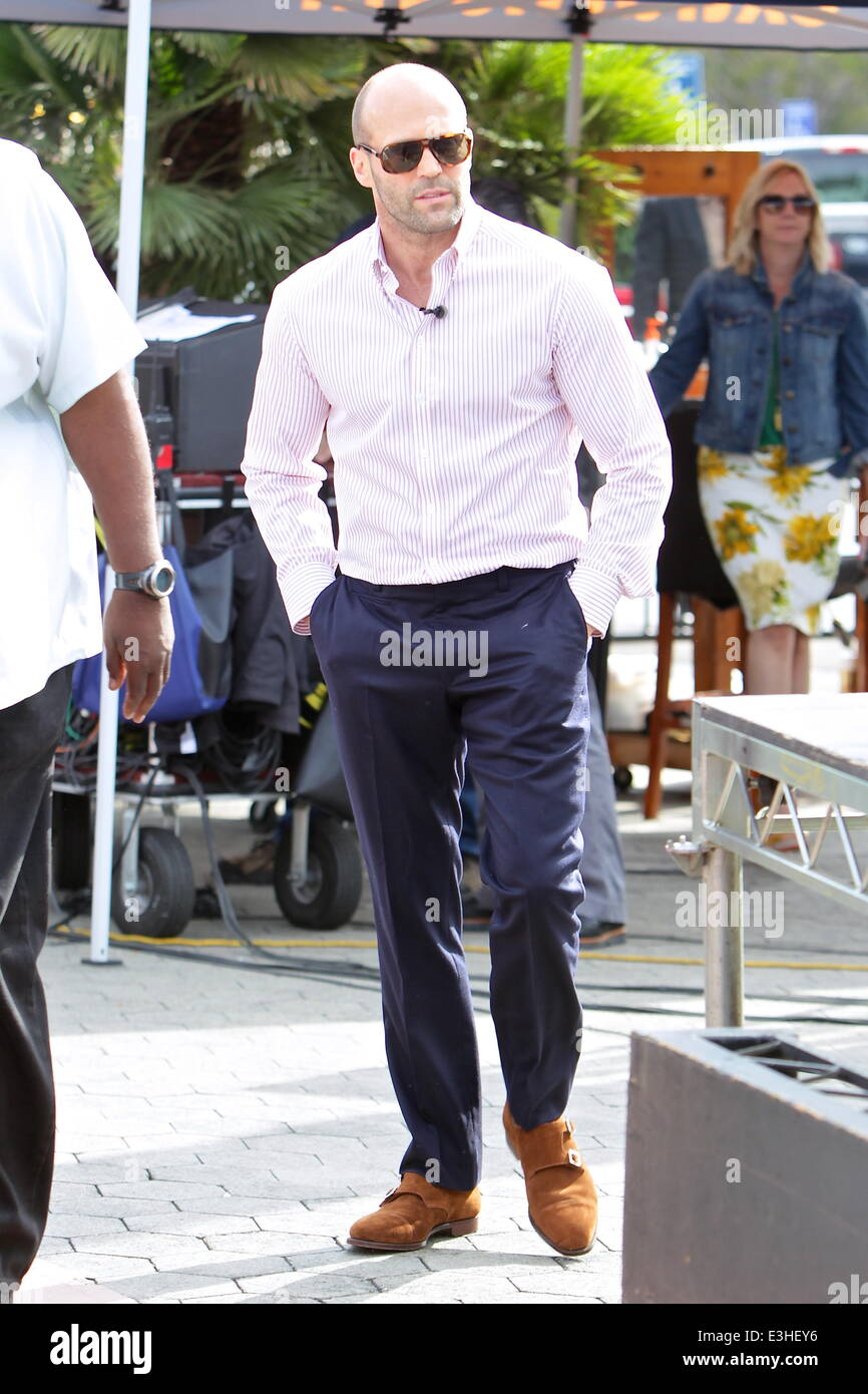 Jason Statham seen at Universal Studios, where he was interviewed by ...
