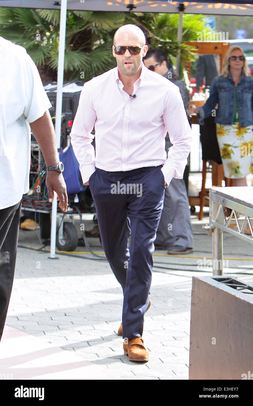 Jason Statham seen at Universal Studios, where he was interviewed by ...
