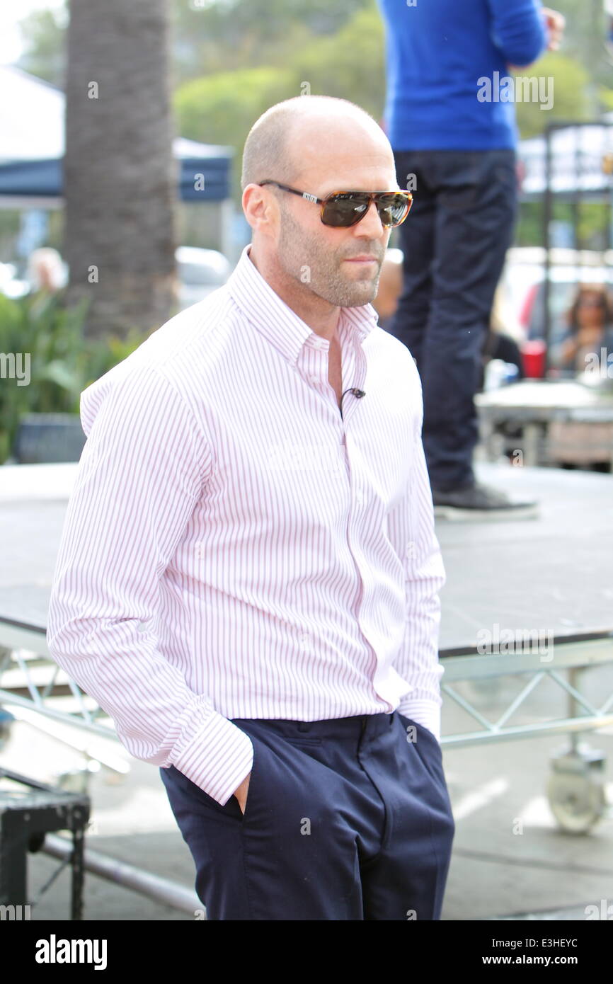 Jason Statham seen at Universal Studios, where he was interviewed by ...