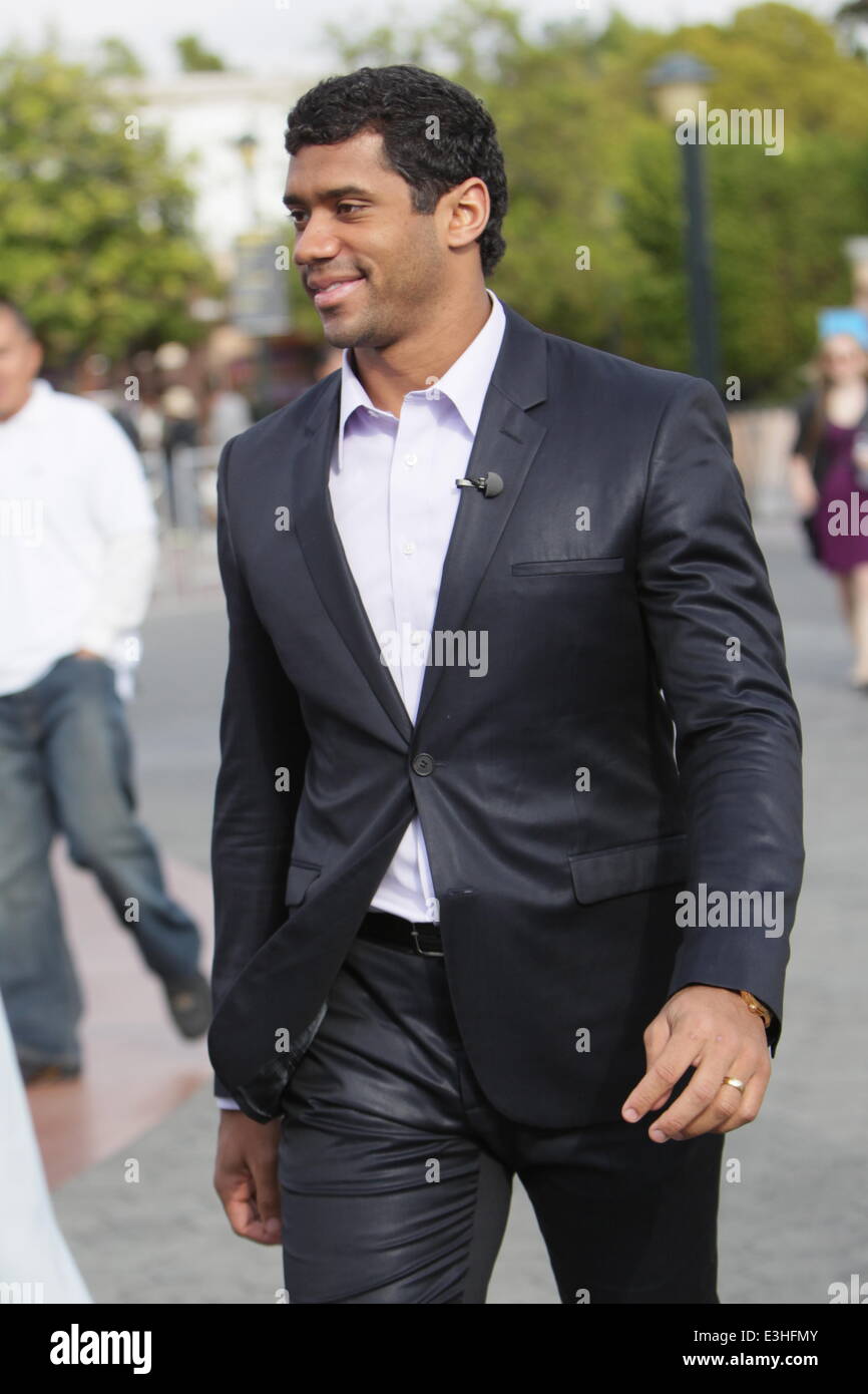 Russell Wilson seen at Universal Studios, where he was interviewed by ...
