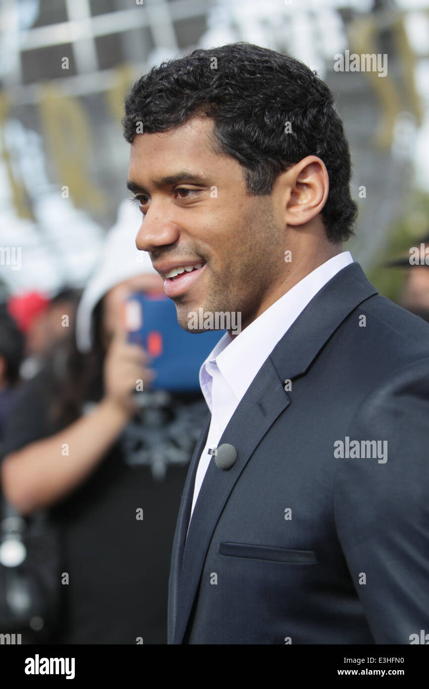 Russell Wilson seen at Universal Studios, where he was interviewed by ...