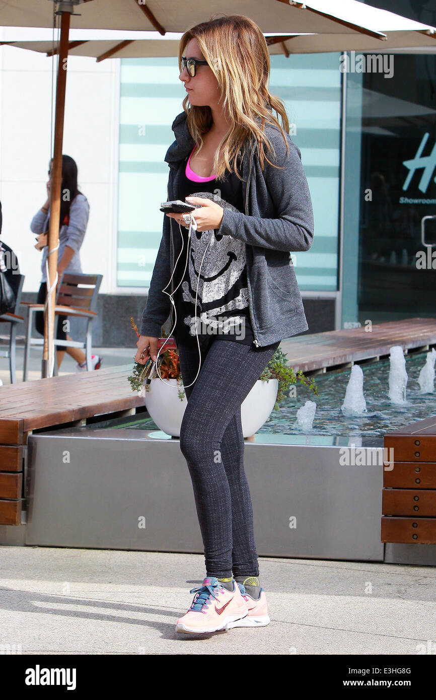Ashley Tisdale goes to the gym in West Hollywood wearing rose tinted ...