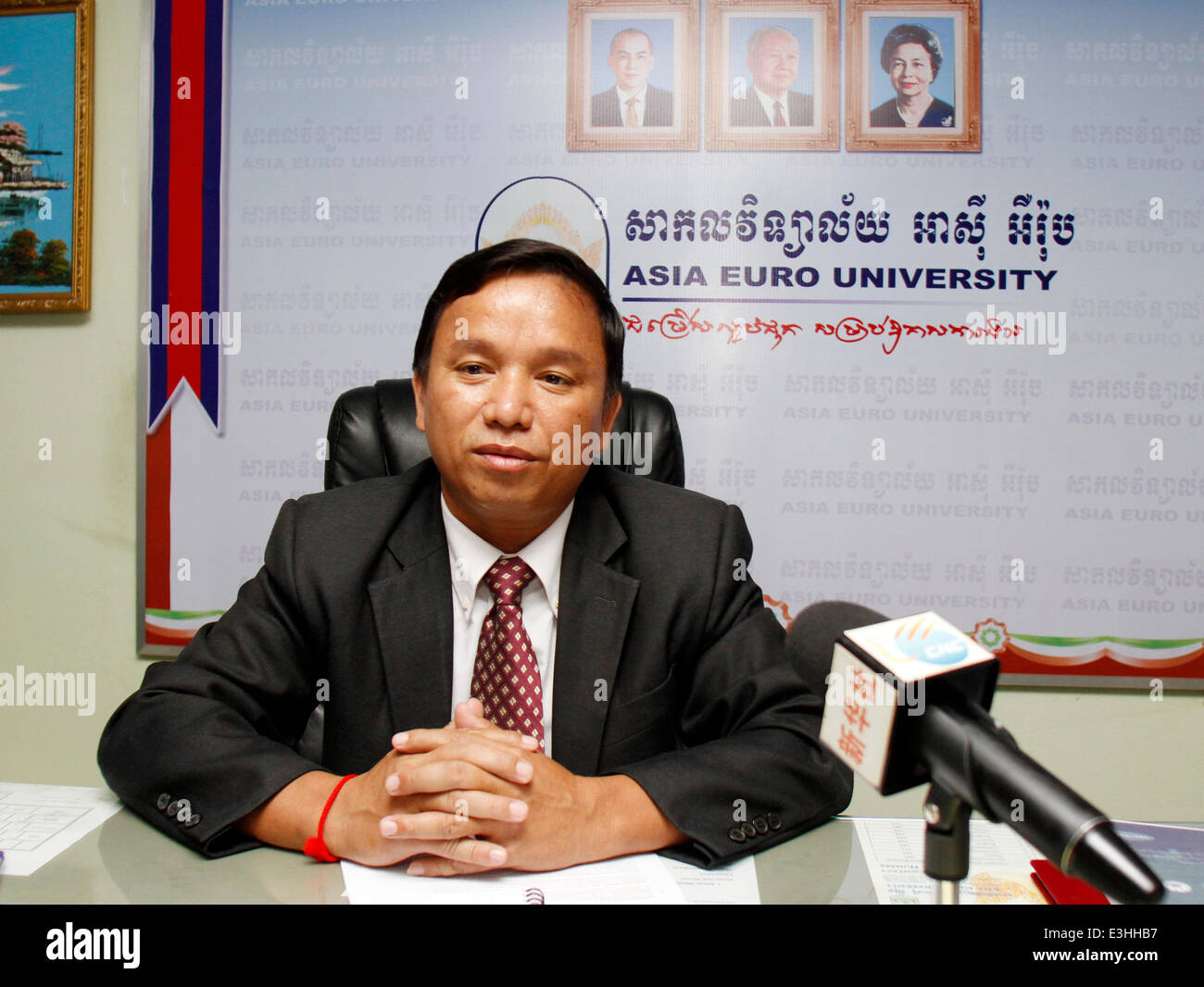 Phnom Penh, Cambodia. 20th June, 2014. Asia Euro University's Vice ...