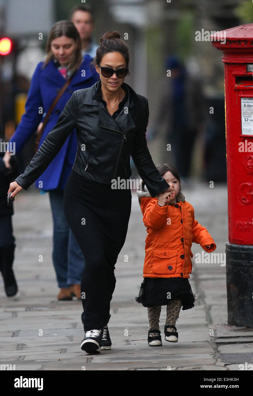 Myleene Klass and her daughter Hero Quinn out near their London home ...