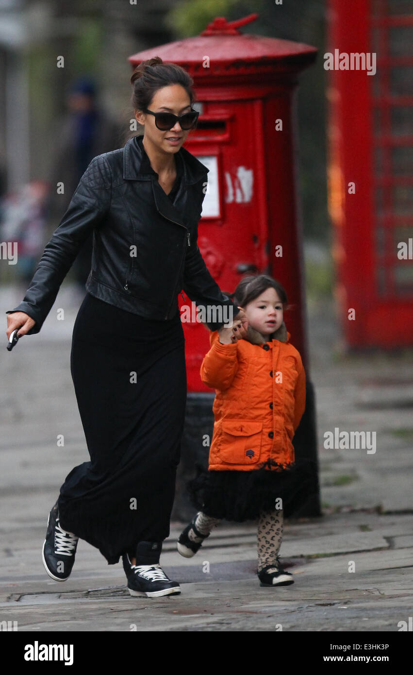 Myleene Klass and her daughter Hero Quinn out near their London home ...