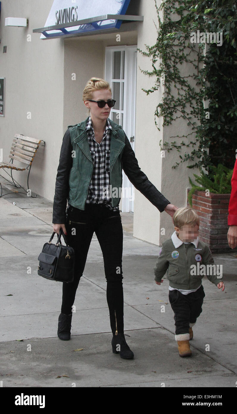 January Jones out and about with son Xander in West Hollywood Featuring ...