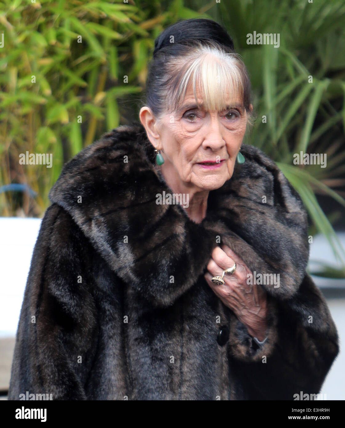 June Brown outside the itv studios Featuring: June Brown Where: London ...