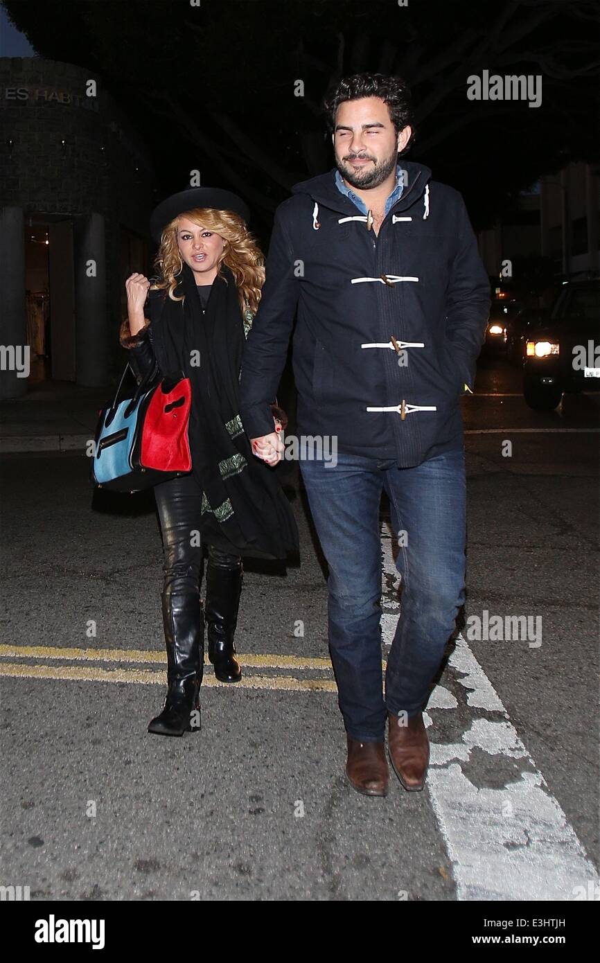 Paulina Rubio with boyfriend Gerardo Bazua on Robertson and enjoying ...
