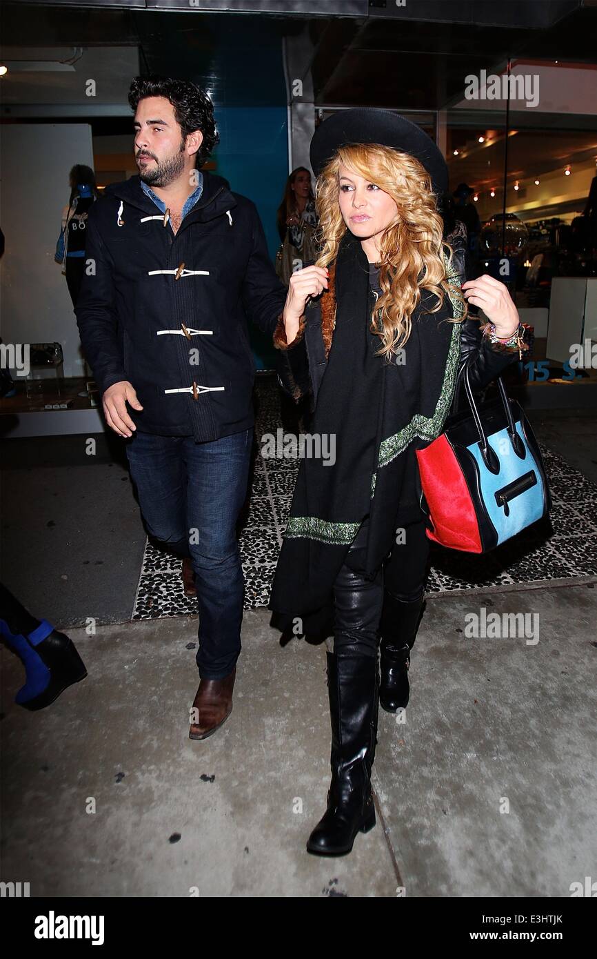Paulina Rubio with boyfriend Gerardo Bazua on Robertson and enjoying ...