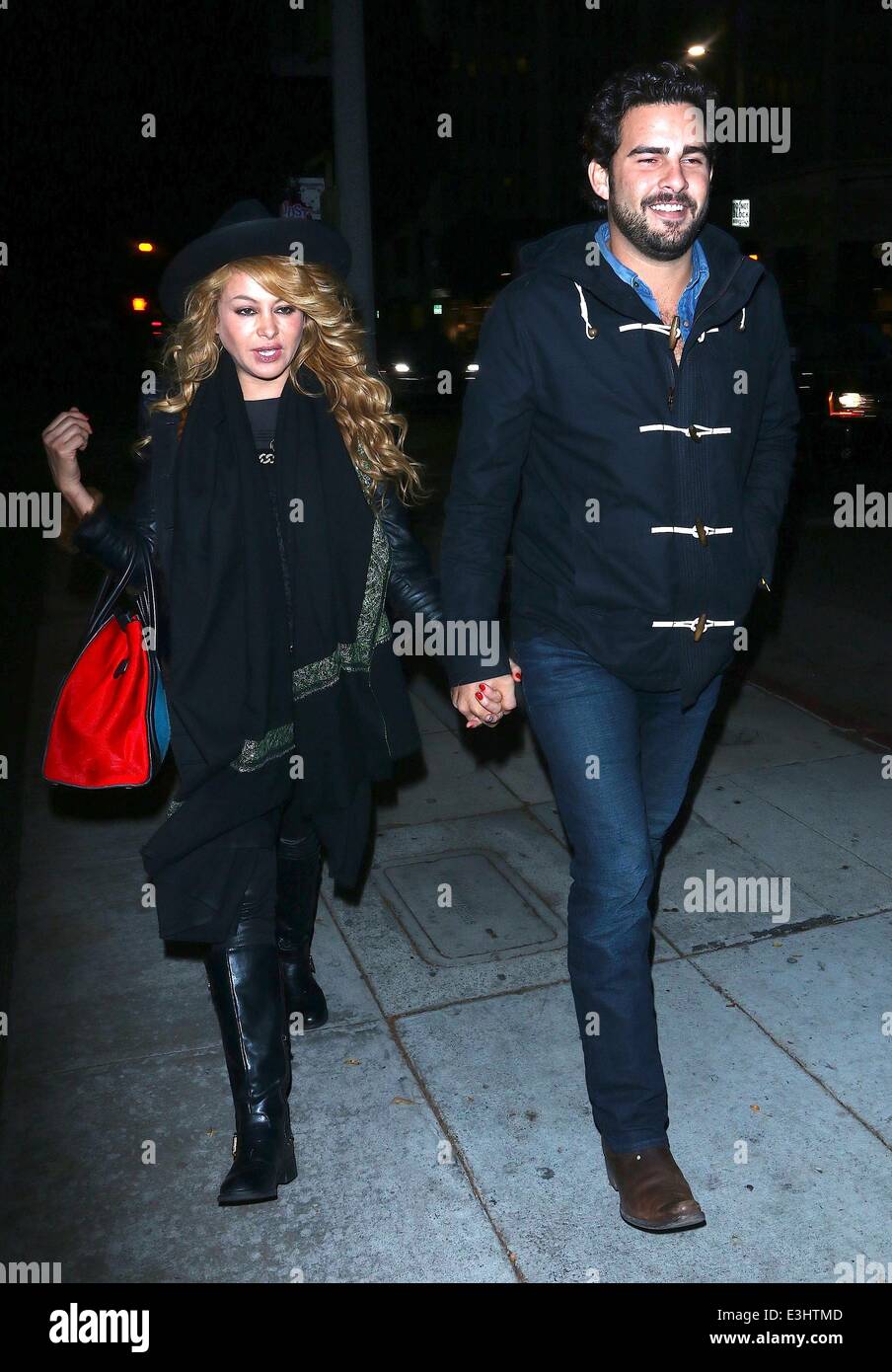 Paulina Rubio with boyfriend Gerardo Bazua on Robertson Boulevard ...