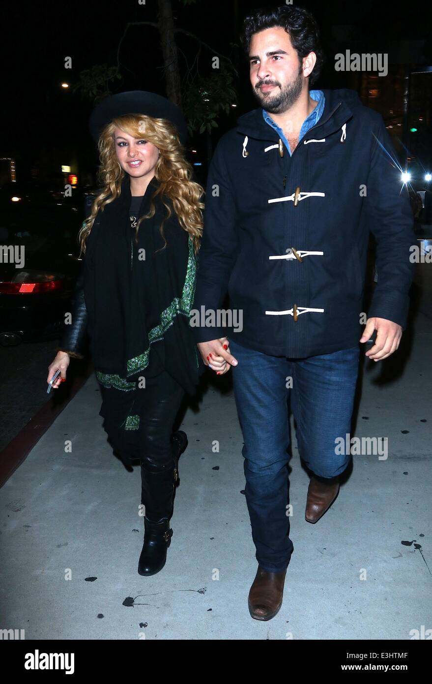 Paulina Rubio with boyfriend Gerardo Bazua on Robertson Boulevard ...