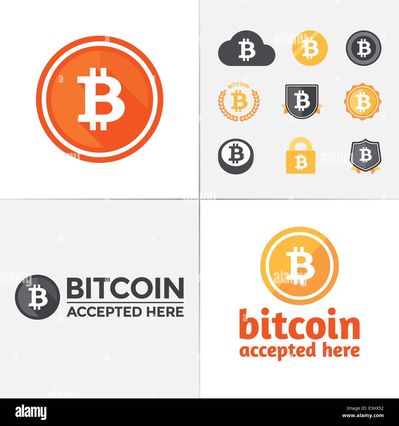Set of various bitcoin symbols and graphics Stock Vector Image & Art ...