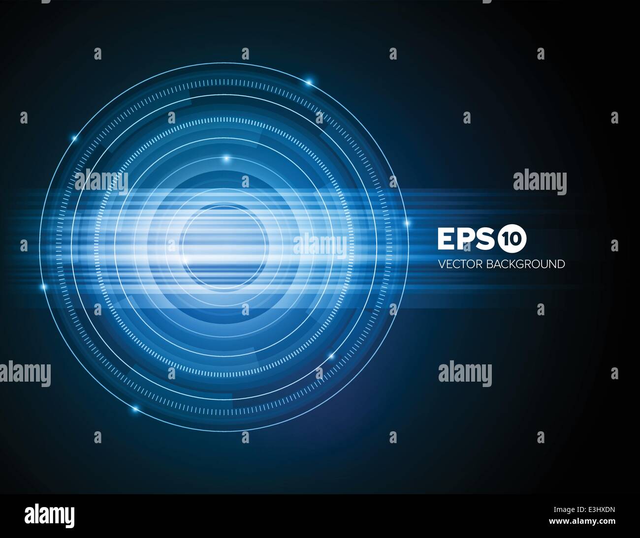 Abstract technical blue ring background with light effect Stock Vector ...