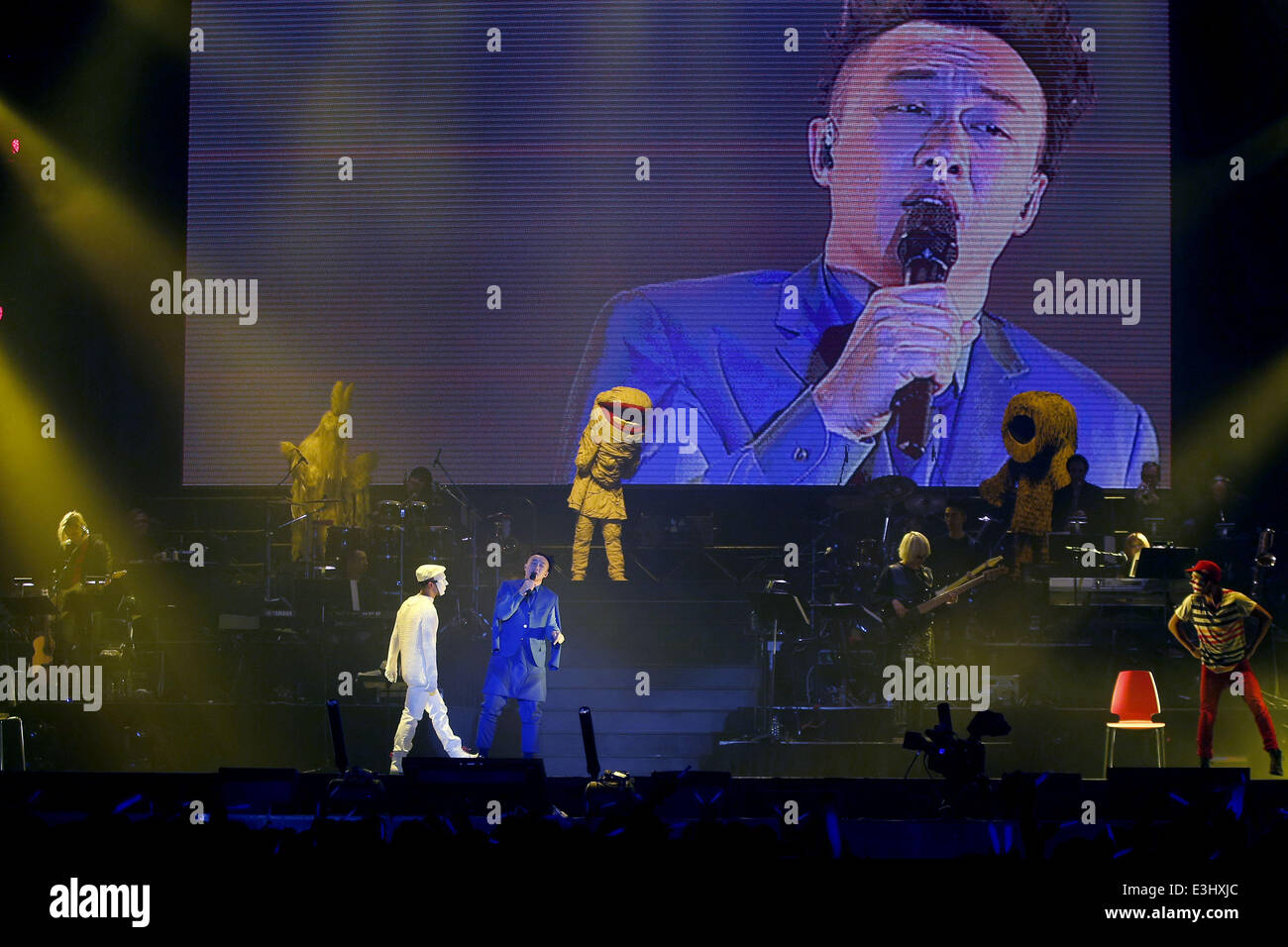 Eason Chan performs at Ricoh Coliseum during Eason's LIFE concert world ...