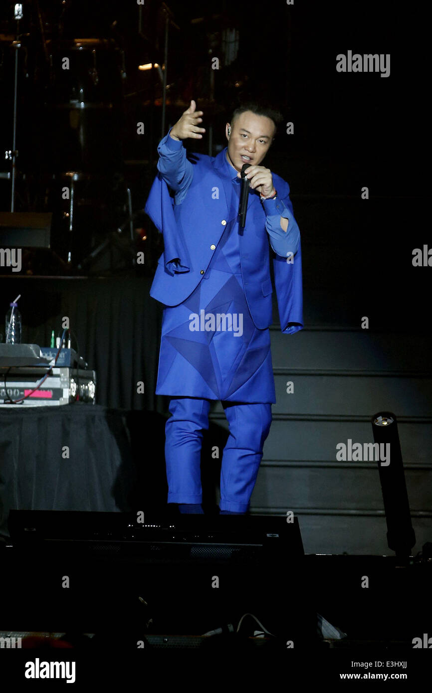 Eason Chan performs at Ricoh Coliseum during Eason's LIFE concert world ...