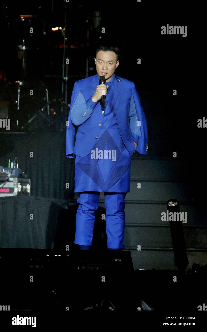 Eason Chan performs at Ricoh Coliseum during Eason's LIFE concert world ...