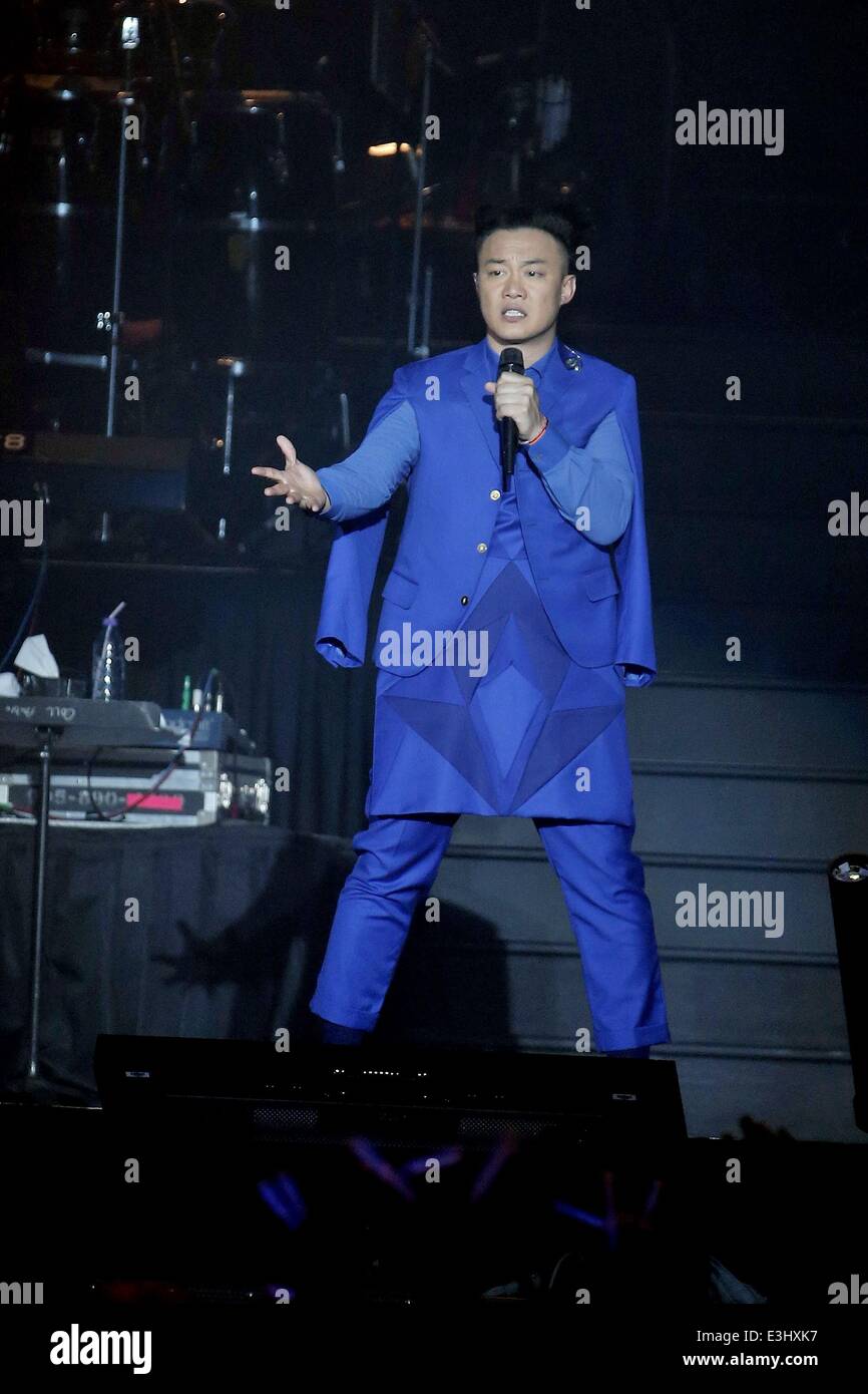 Eason Chan performs at Ricoh Coliseum during Eason's LIFE concert world ...