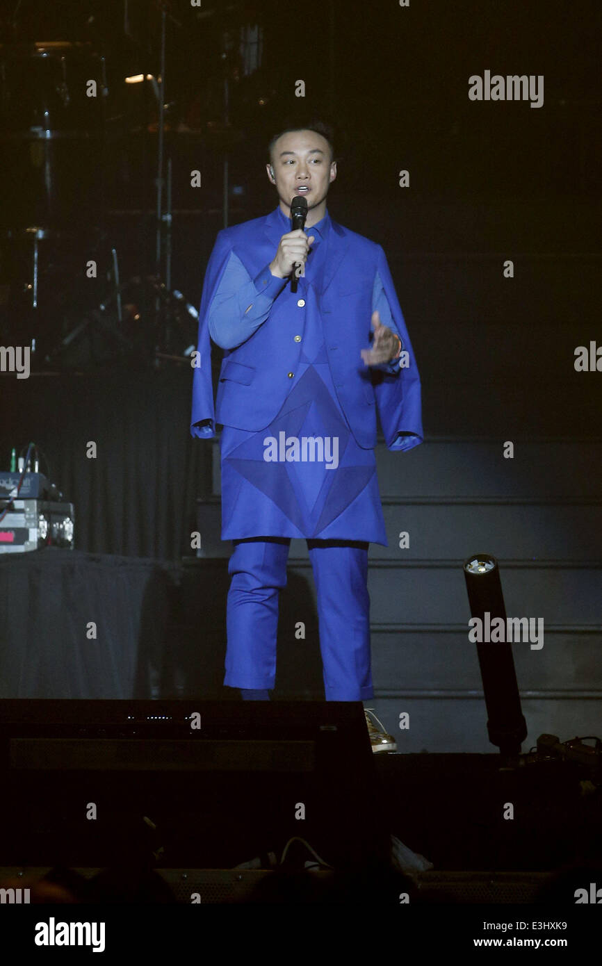 Eason Chan performs at Ricoh Coliseum during Eason's LIFE concert world ...